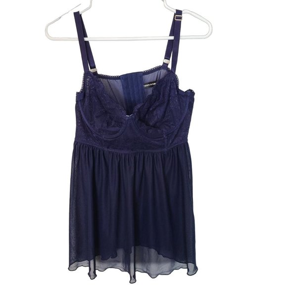 torrid | Intimates & Sleepwear | Torrid Curve Womens X Navy Blue Lace ...